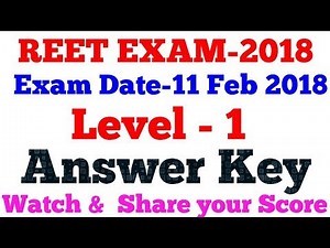 REET level - 1 Answer key 2018