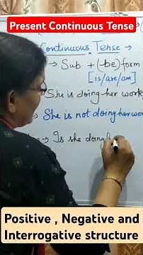 Present Continuous Tense👍💥 structure of positive, negative, interrogative continuous sentence