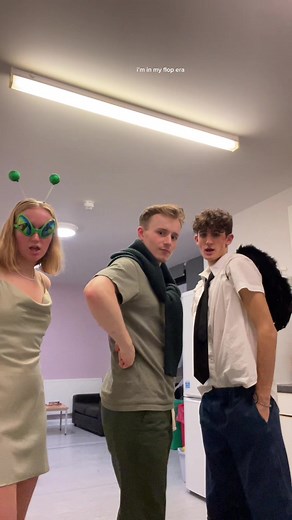 just kid lucifer, and alien and peter pan having a dance in some random halls kitchen #halloween