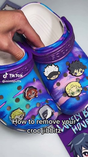 How to remove charms from your crocs w/o damaging them!! #anime #crocjibbitz #croccharms #jjk #bsd
