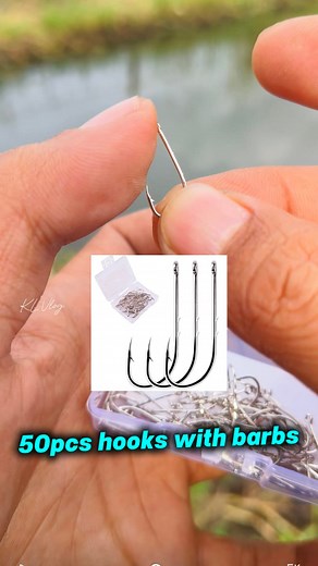 50pcs fishing hooks with barbs 40-60pcs lang nasa comment section ang link idol #klvlog #fishing #fishinghooks | KL Vlog