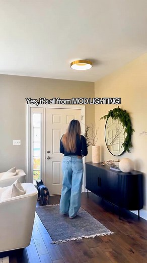 Eyeing something in @emm_interiors’ stunning home? 👀✨ From the Bryce modern ceiling light to the Halo wall lamp, Angelica chandelier, Kasper staircase chandelier, and sleek door handles, these gold pieces add the perfect luxe vibes to her space. 💛 Ready to elevate your own home? Shop these gorgeous pieces now—link in bio! Are you giving your space a spring refresh? | MOD LIGHTING