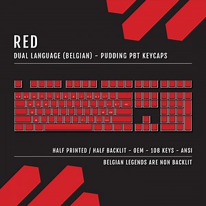 Red Belgian Pudding Keycaps: Dual Language, Double Shot PBT - Etsy Canada
