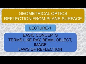 Geometrical Optics | Reflection From Plane Surface | Lecture 1 | Basic concepts of object, image