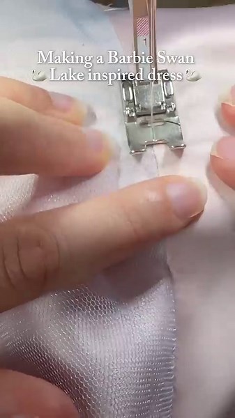 This pattern I made with Simplicity (S3160) was inspired by Barbie Swan Lake’s dress! 🩰🦢 #barbie