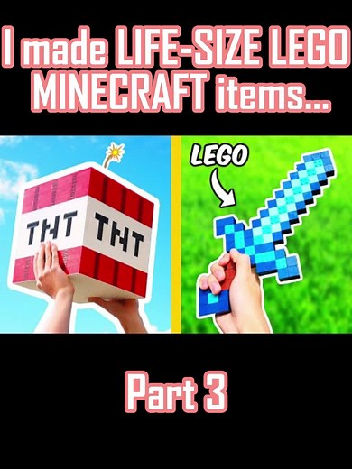 Building Life-Size Lego Minecraft Items: Diamond Sword & TNT Block