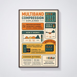 Multiband Compression Guide, Audio Mixing Cheat Sheet Poster, Frequency Spectrum Chart, Music Production, Mixing & Mastering,music Education - Etsy