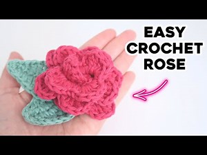 CROCHET THIS EASY ROSE WITH ME! step by step tutorial