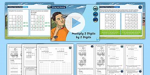 Year 5 Diving into Mastery: Step 3 Multiply a 2-Digit Number by a 2-Digit Number Teaching Pack