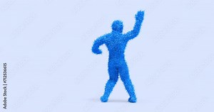 3D Furry Dancer Making Funny Dance Figures On Stage. Perfect Loop. Dance And Entertainment Related 3D Animation. Stock Video