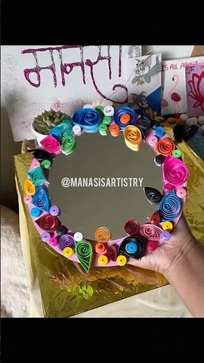 Mirror Quilling ✨🥰#quillingcrafts #mirror #shorts