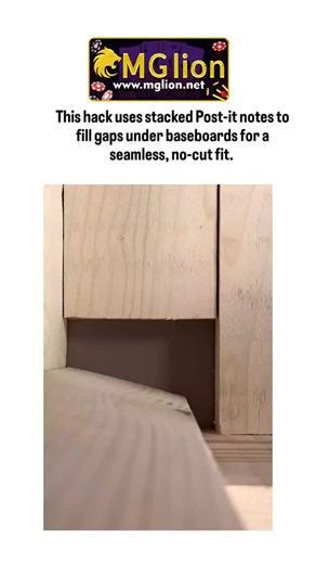 bio life 🧬 on Instagram: "This hack uses stacked Post-it notes to fill gaps under baseboards for a seamless, no-cut fit. #mglion #csmediain In a viral construction clip captivating DIY fans across social media, a quirky hack promises to banish those pesky gaps under baseboards without power tools or messy cuts. Shared by X user @Viralfizz , the short video from Entice Studio demonstrates an office-supply solution that's sparking both praise and debate.The scene opens on a light wooden baseboard