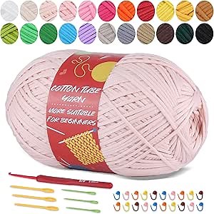 12.3oz/350g Yarn for Crocheting, Easy Yarn for Beginners, Beginner Yarn for Crocheting, Crochet Knitting Yarn with Easy-to-See Stitches, Crochet Yarn for Beginners Crochet Kit Making