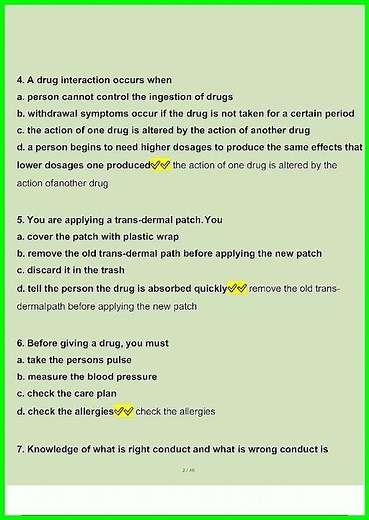 Medication Aide Test Questions And Answers 100 Verified Answers By Expert new video