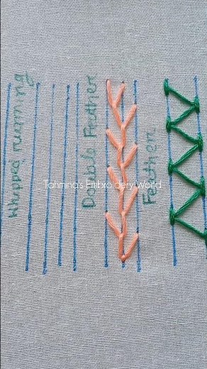 Simple Feather stitch tutorial #stitch #embroidery #featherstitch