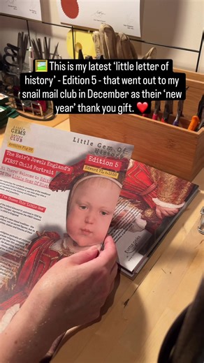 January’s little letter of history is being created just now so in the meantime fold Edition 5’s letter with me…then come join us inside the ‘Little Gems Letter Club’ and I’ll post you out physical letter (plus other goodies) in the mail each month. Each month a new ‘edition’ is launched featuring a historical portrait or artefact with a story focused around children’s jewellery history. I spend hours carefully researching and writing each letter and I can guarantee you’ll enjoying them and lear