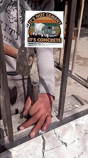 Straight Cut Concrete Breaking with Hammer and Chisel #diy