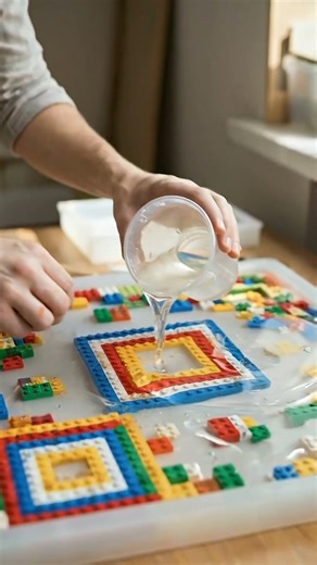 Watch Lego Pieces Become a Stunning Epoxy Table