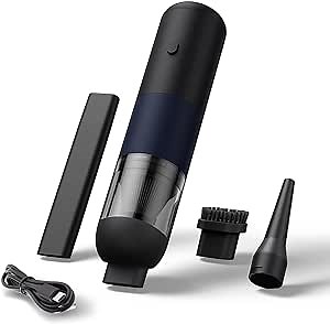 Amazon.com - Mini Portable Vacuum Cleaner,Small Handheld Vacuum Cordless USB Rechargeable,Dust Buster and Blower 2 in 1,for Desktop Dust,Pet Hair,Keyboard,Car Interior(Black Blue)
