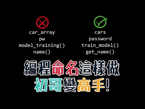 【粵語】編程高手技巧 | 如何為檔案、函數、變數等設計好名字？