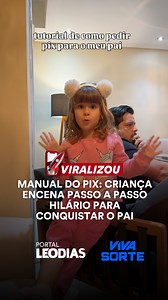 71K views · 871 reactions | A pequena Lara Marques conquistou a internet ao mostrar, em tom de brincadeira, o “tutorial de como pedir PIX" para o pai. No vídeo, ela narra cada passo com humor: coloca uma música de fundo, finge uma aproximação, dá as costas, evita o toque direto e ainda brinca de forma sutil para quebrar o gelo. A performance encantou os seguidores, que se divertiram com a criatividade da criança. Confira! Créditos: @desiree.bastos | Leo Dias | Facebook