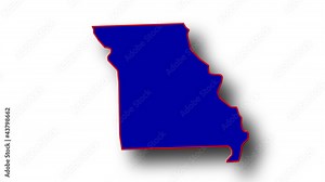 State of Missouri map reveals from the USA map silhouette