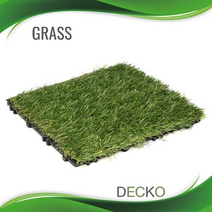 Artificial Grass Tiles - Premium Interlocking Turf | DECKO (300x300x20 mm tile) - (One Piece)