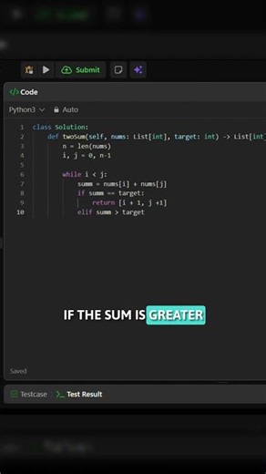 Two Sum-II Input Array is Sorted | LeetCode Problems | #python #coding #leetcode