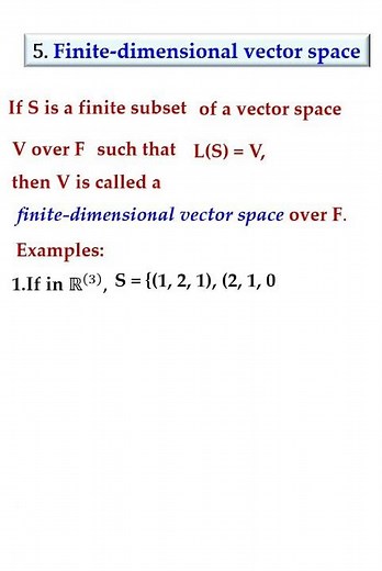 Linear Algebra | Finite Dimensional Vector Space