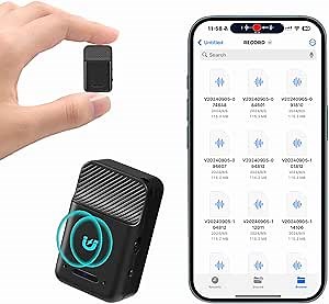 Mini Voice Recorder,64GB Magnetic Voice Activated Recorder with AI Noise Cancellation,72H Battery Life, USB-C Portable Recording Device for Car,Lectures,Meetings,Interviews (2025 Upgrade)