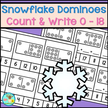 Snowflake Dice & Domino Clip Cards Count & Write Number Sentences 0 - 18