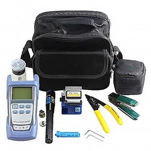 9 in 1 FTTH Assembly Optical Fiber Termination Tool Kit with Visual Fault Locator, FC-6S Fiber Cleaver & Optical Power Meter 5km