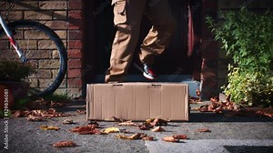 4k Mailbox Delivery on House Door, Man Received Tools in Parcel