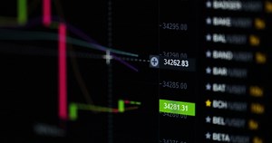 Bitcoin Trading Chart Displayed On Screen Stock Footage SBV-348629455 - Storyblocks