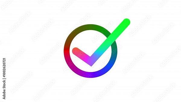 Animation of check mark icon. Check Mark Sign