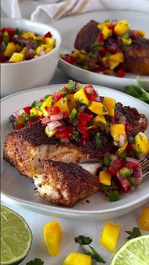 ➔ BLACKENED COD WITH MANGO SALSA | Easy Flavor-Packed Dinner Recipe