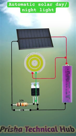 Automatic Solar Day Night Light | Solar Powered LED Light Circuit #shorts #circuit #solar #diy