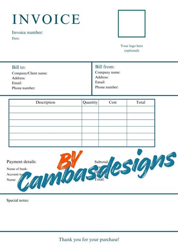Small Business Invoice A4 Editable PDF - Etsy