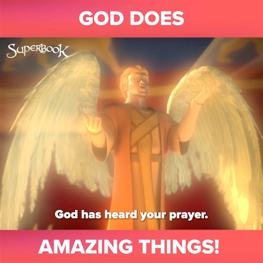 God heard Zechariah and answered his prayer! 😍 . . . . . SUPERBOOK Bringing Bible Stories and Jesus' love to kids everywhere Series App Academy Outreach | Superbook