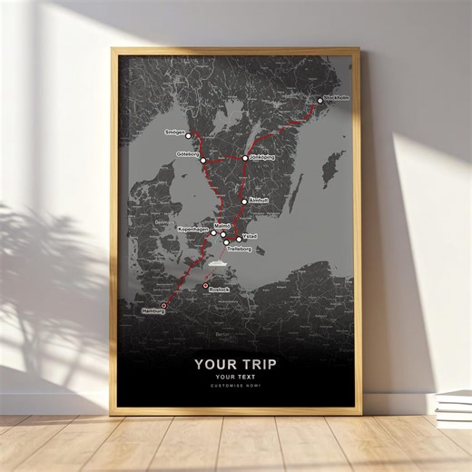 Custom World Travel Route Map Print – Personalized Road Trip Journey Map, Geography Adventure Wall Art Poster (digital Download) - Etsy