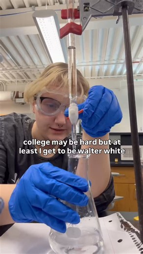the blue is coming next trust - - - #trending #reels #explore #stem #science #chemistry #chemlab #college #university #womeninstem #otterbein #zooconservation #breakingbad #biology #titration | Madyson Voelker
