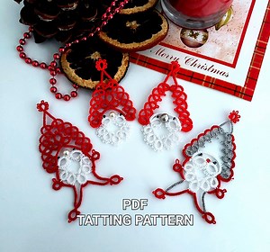 Tatting Pattern PDF "gnomes" by Frivolite Con Sabor for Shuttle Tatting. PDF Contains 4 Gnome's Patterns - Etsy