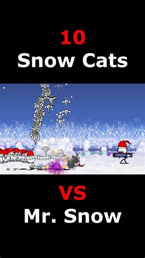 the battle cat 10 Snow Cats VS Mr. Snow #にゃんこ大戦争 #battlecats #bcu