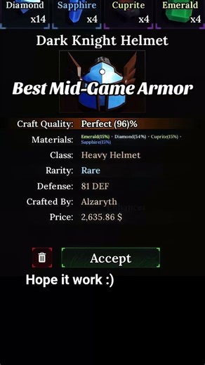 [the forge] diamond armour recipe