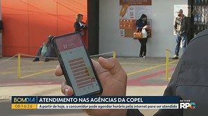 Atendimento nas agências da Copel
