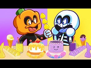 FRIDAY NIGHT FUNKIN' (feat.Skid and Pump) Yellow Food vs Purple Food - FNF ANIMATION MUKBANG