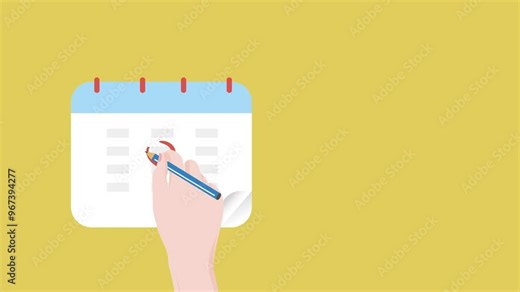 Calendar animation, important notes, reminder days, and hand-marking calendar animation. looping animation