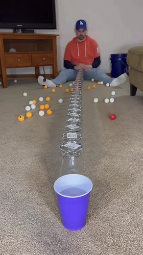 Cup and Ball Trick Performance with Clear Cups