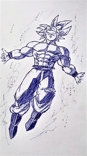 Speed Drawing StickMan ☠️ Goku Mui #dragonball #goku #anime #drawing #animeart #shorts