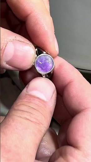 Jewelry artist creates a sterling silver ring with a Hackmanite stone inlay!